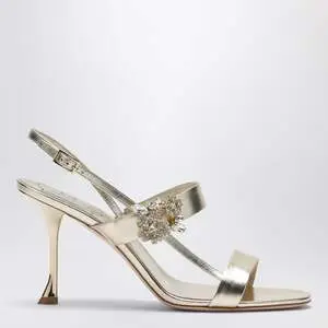 ROGER VIVIER Leather Efflorescence Sandals - Silver