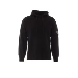 C.P. COMPANY Lens Knitted Hoodie - Black