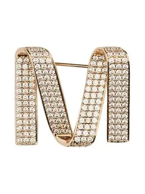Max Mara Brooch With Logo - Gold