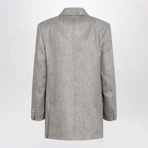 Max Mara Olimpia Double-breasted Chevron Linen Blazer