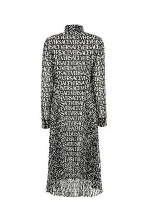 Versace Printed Crepe Shirt Dress