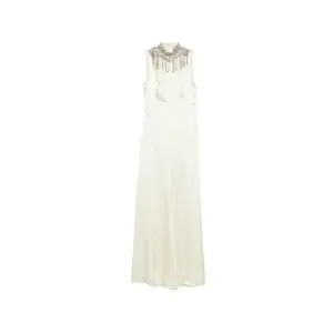 Alexander McQueen Embellished Collar Floor-length Evening Dress - Cream