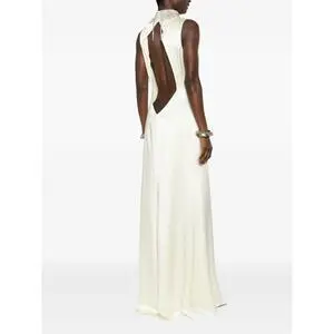 Alexander McQueen Embellished Collar Floor-length Evening Dress - Cream