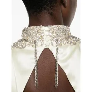Alexander McQueen Embellished Collar Floor-length Evening Dress - Cream