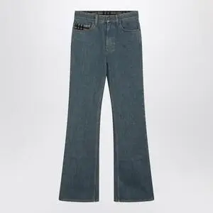 Burberry Mid- Jeans With Check-pattern Pocket - Blue