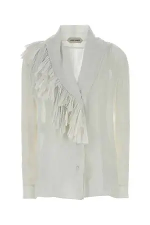 Alberta Ferretti Silk Crepe Shirt - White