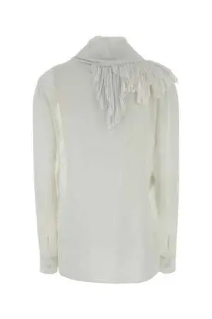 Alberta Ferretti Silk Crepe Shirt - White