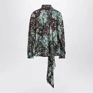Gucci Printed Silk Twill Blouse - Green