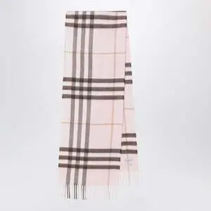 Burberry Cashmere Scarf With A Checked Pattern - Pink