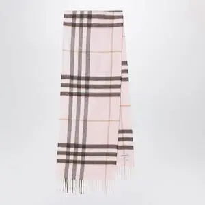 Burberry Cashmere Scarf With A Checked Pattern - Pink