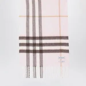Burberry Cashmere Scarf With A Checked Pattern - Pink
