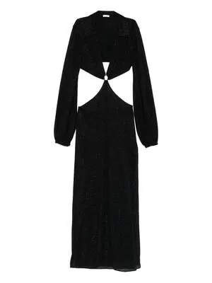 Oseree Lumière Long Dress With Cut-out - Black