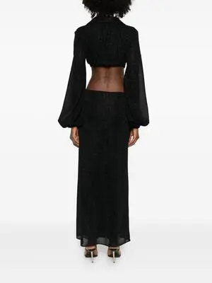 Oseree Lumière Long Dress With Cut-out - Black