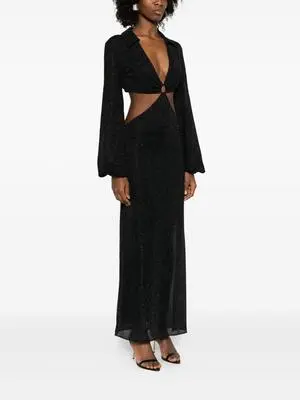 Oseree Lumière Long Dress With Cut-out - Black