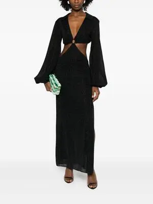 Oseree Lumière Long Dress With Cut-out - Black