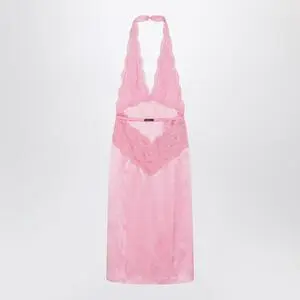 Gucci Satin And Lace Dress - Pink