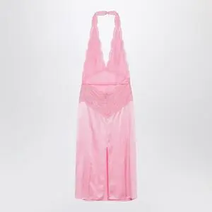 Gucci Satin And Lace Dress - Pink