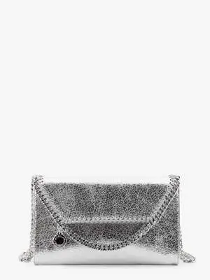Stella McCartney Falabella Metallic Fabric Crossbody Bag - Silver