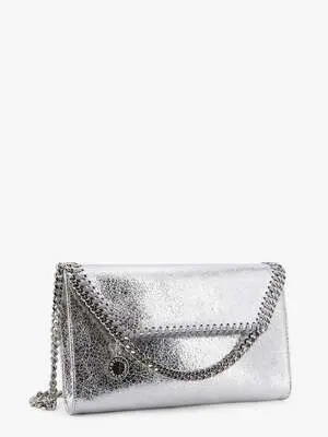 Stella McCartney Falabella Metallic Fabric Crossbody Bag - Silver