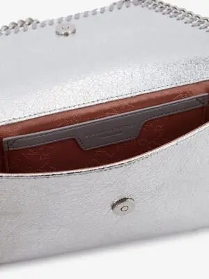 Stella McCartney Falabella Metallic Fabric Crossbody Bag - Silver