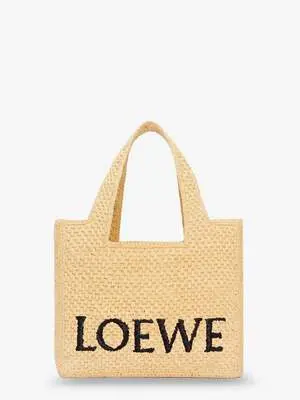 Loewe Loewe Women Paula's Ibiza -Small Loewe Font Raffia Handbag With Embroidered Logo On The Front Cream