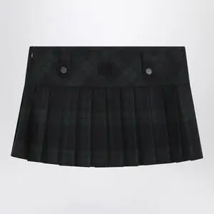 Miu Miu Pleated Wool Mini Skirt