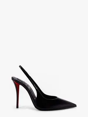CHRISTIAN LOUBOUTIN Miss Z Patent Leather Slingback Décollet - Black