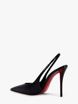 CHRISTIAN LOUBOUTIN Miss Z Patent Leather Slingback Décollet - Black
