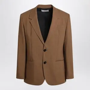 AMI Paris Hazelnut Single-breasted Wool Jacket - Brown