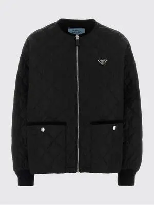 Prada Quilted Zip Up Jacket - Black
