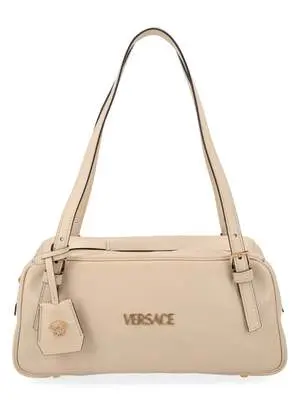 Versace VERSACE Lamb Leather Tag Bag Cream