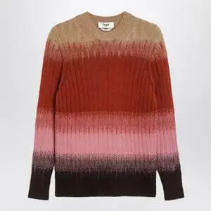 Fendi Multicoloured Mohair And Wool Sweater - Brown