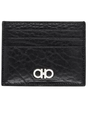FERRAGAMO Card Holder With Logo - Black