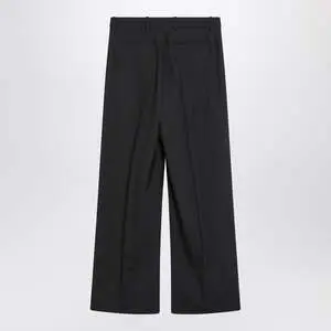 Gucci Wide-leg Grey Wool Trousers