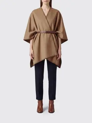 Max Mara MAX MARA Asymmetric Virgin Wool Cape Cream
