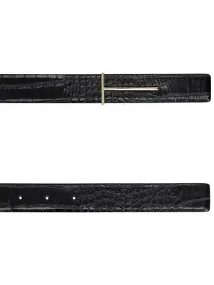 TOM FORD Leather Belt With T Buckle - Black