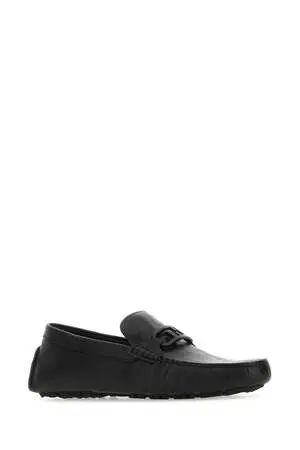 Fendi Leather Diver O Lock Loafers