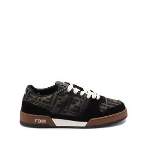 Fendi Monogram Pattern Low-top Sneakers - Black
