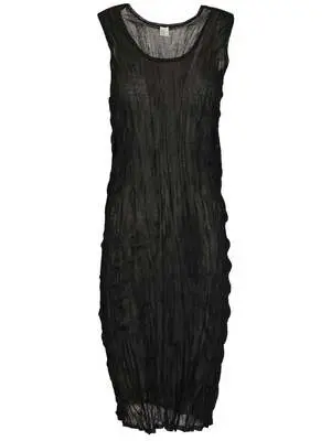 TOTEME Crinkled Knit Tank Dress - Black