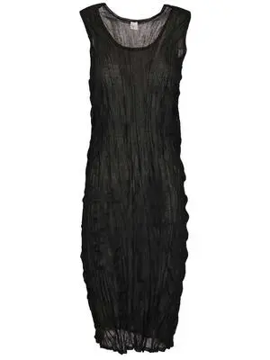 TOTEME Crinkled Knit Tank Dress - Black