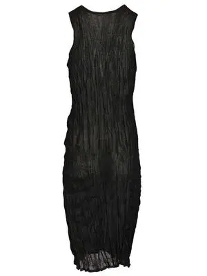 TOTEME Crinkled Knit Tank Dress - Black