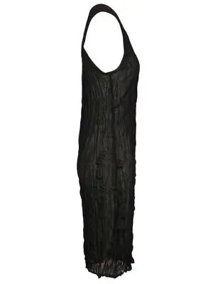 TOTEME Crinkled Knit Tank Dress - Black