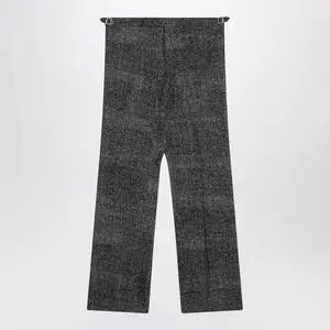 Prada White Herringbone Pants - Black
