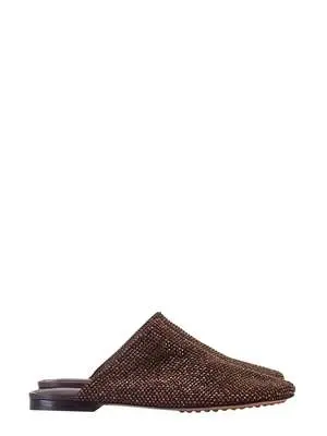 Bottega Veneta Rhinestone Slippers - Brown