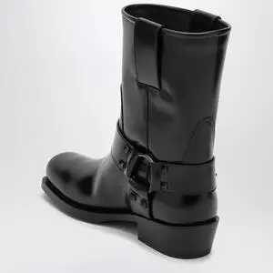 Valentino Garavani Leather Biker Rockstud Low Boot