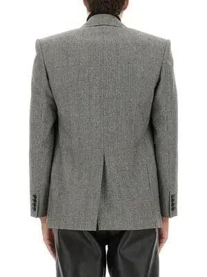 Saint Laurent Single-breasted Wool Flannel Jacket