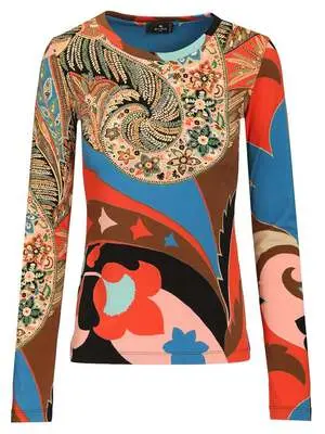 Etro Long-sleeved Top With Paisley Print - Multicolor