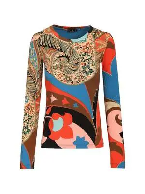 Etro Long-sleeved Top With Paisley Print - Multicolor
