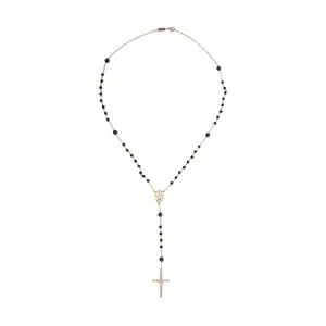 Dolce & Gabbana Rosary-style Necklace With Cross - Black