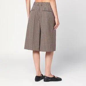 JIL SANDER Check Wool Bermuda Shorts